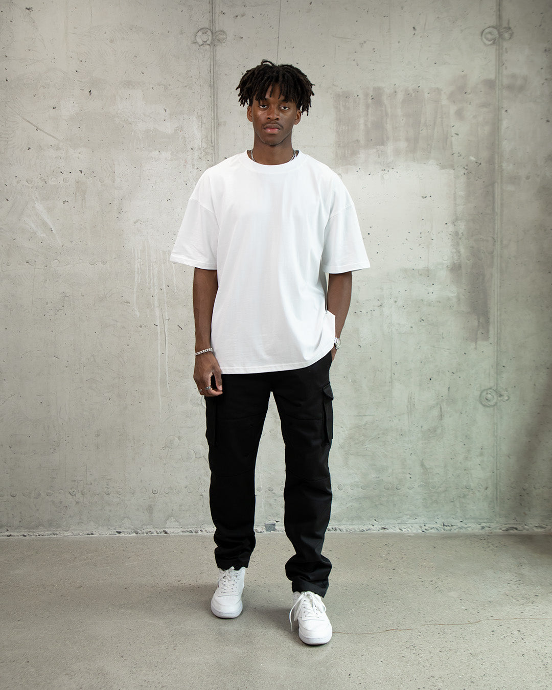 Drop Shoulder T-Shirt - White – Hours